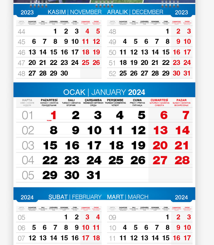 5 AYLIK TAKVİM - Ozinox Endüstriyel Ürünler